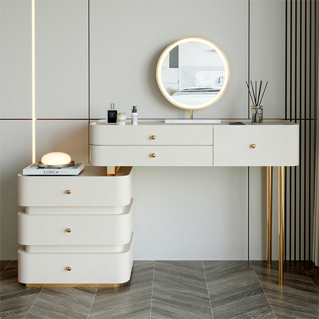 Orren Ellis Makeup Vanity with Light mirror,6 drawers,1 chair - Wayfair ...