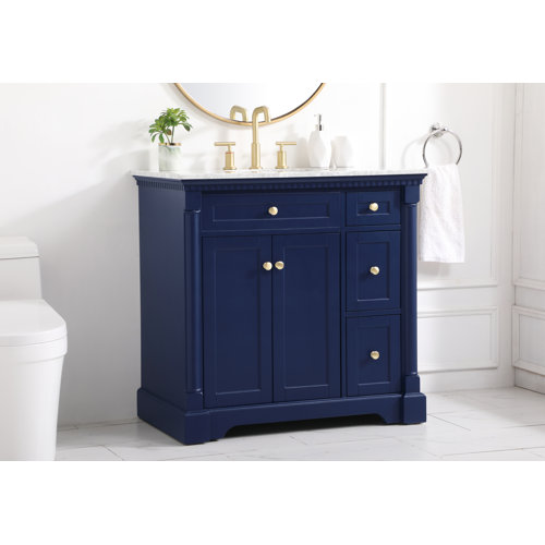Red Barrel Studio® 36'' Single Bathroom Vanity with Marble Top ...