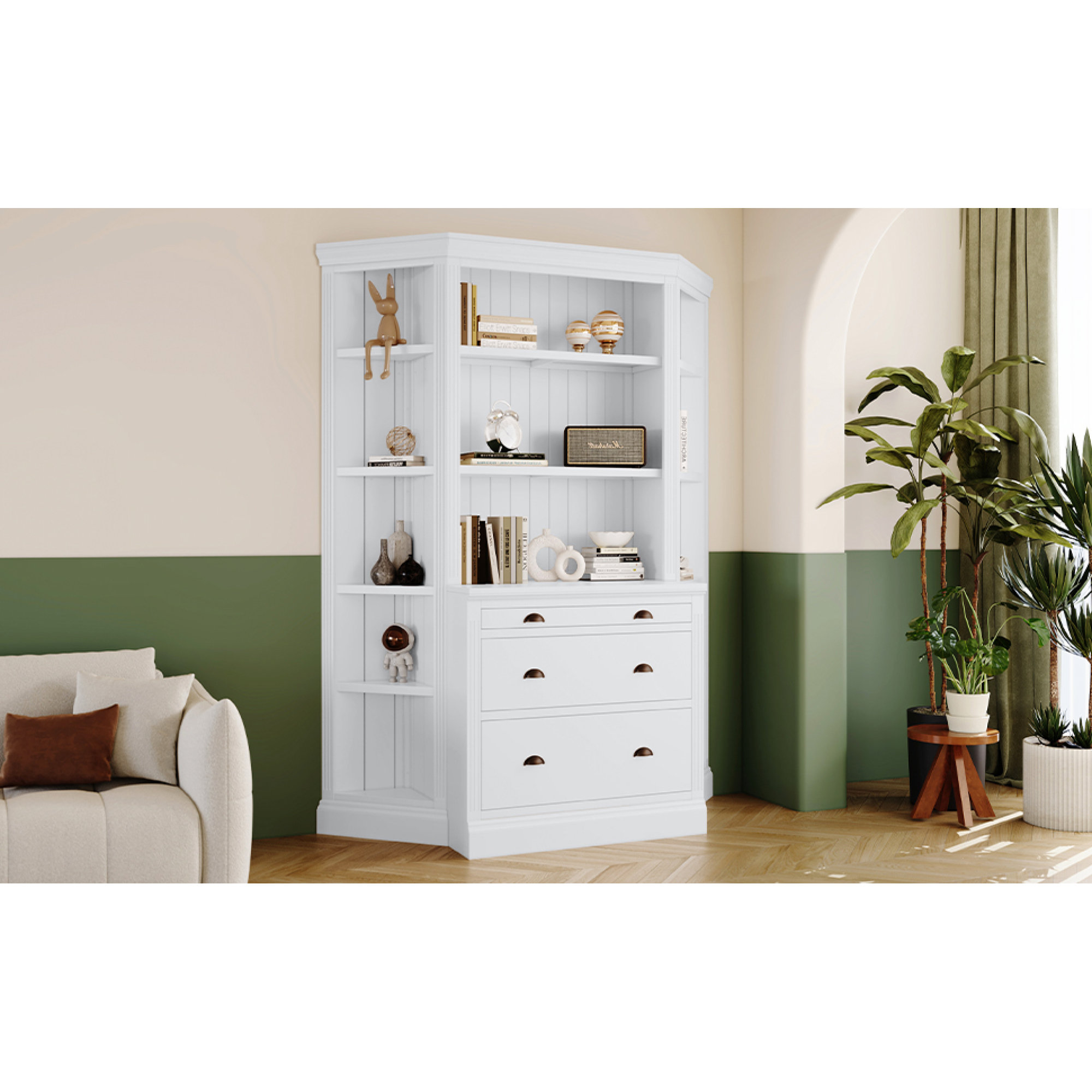 Bluesofa " led bookshelf suite with corner units, modern 5-tier ...