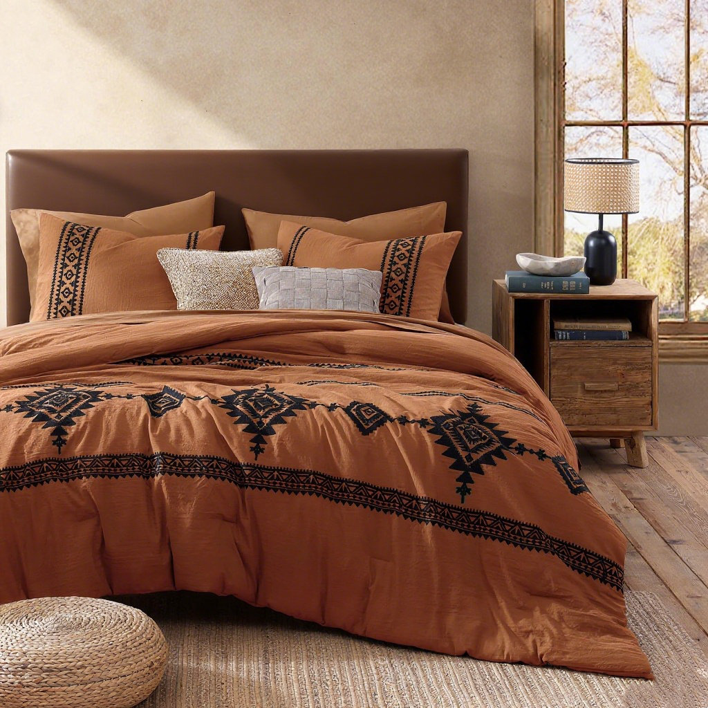 FYNOLI Embroidery Comforter Set- 7 Pieces, Farmhouse Western Bedding ...