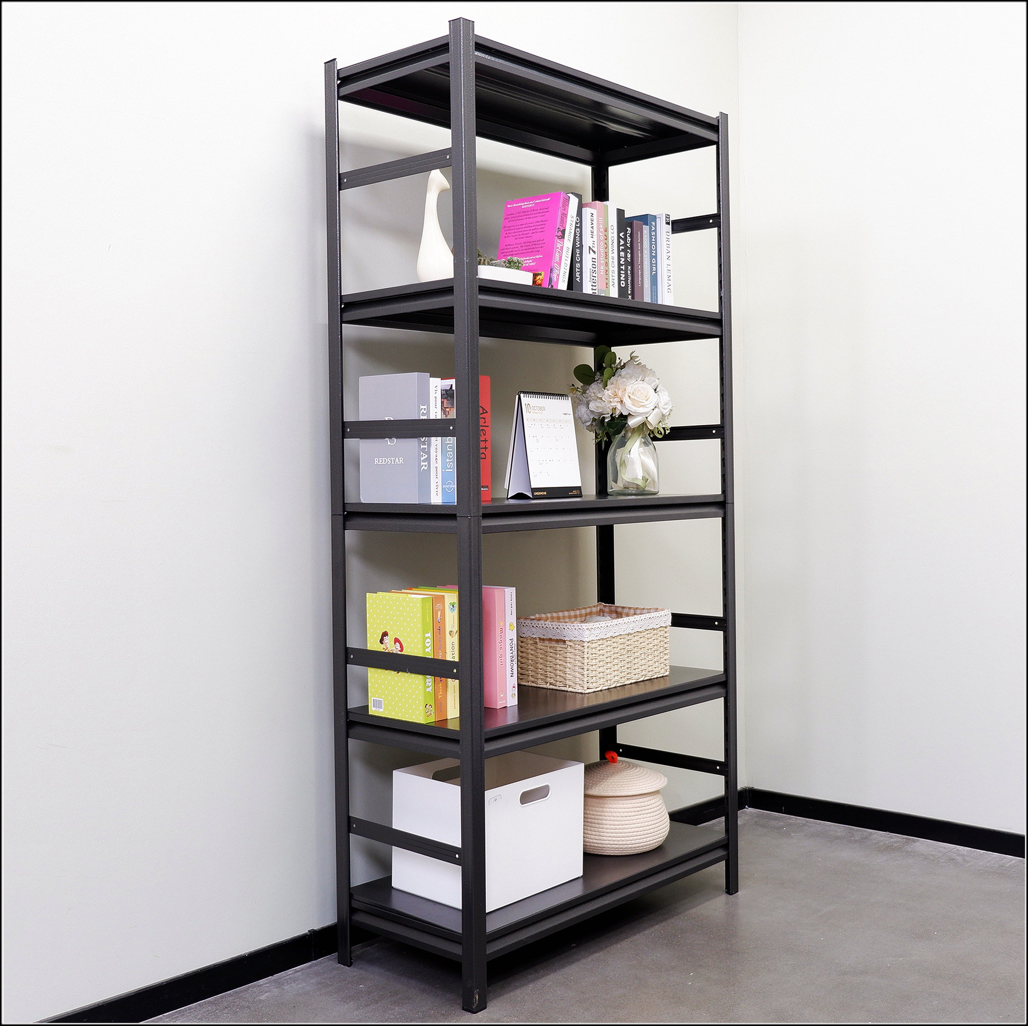 Rebrilliant Storage Shelves 5 Tier Heavy Duty Metal Shelving Unit ...
