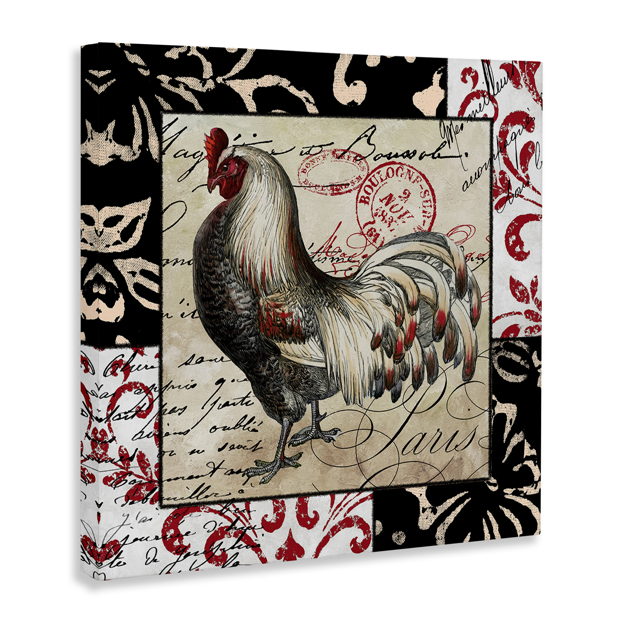 Rosalind Wheeler Hen with Vintage Cursive Canvas Wall Art by Sasha ...
