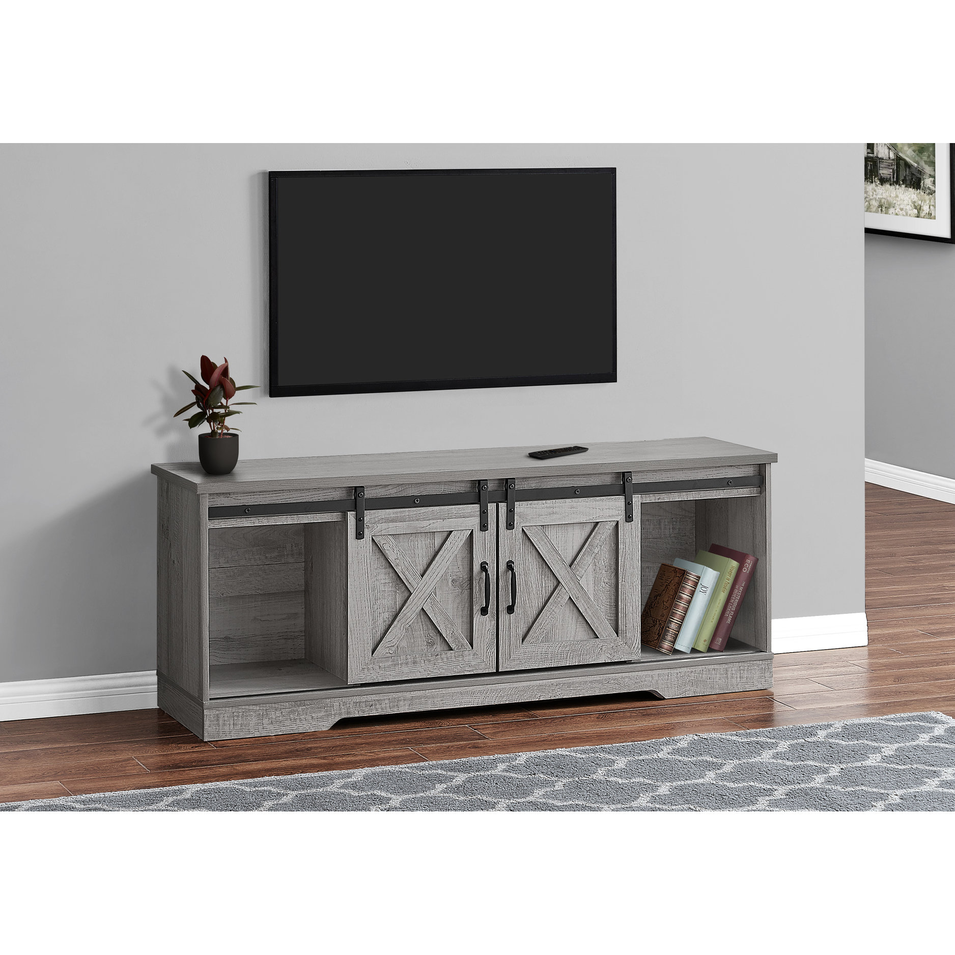 August Grove® Tv Stand Laminate, With 2 Large Storage Areas For Media ...