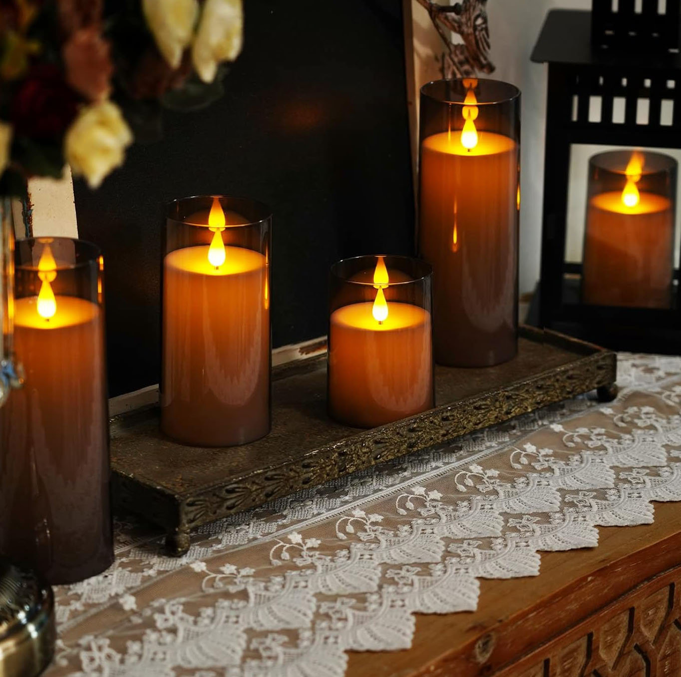 Symple Stuff Flickering Flameless Candles Set Of 5 | Wayfair