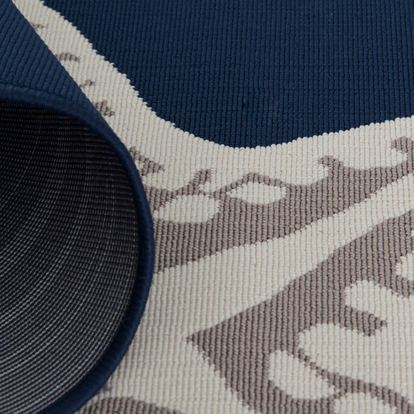 Highland Dunes Castano Nautical Navy Blue Area Rug & Reviews | Wayfair