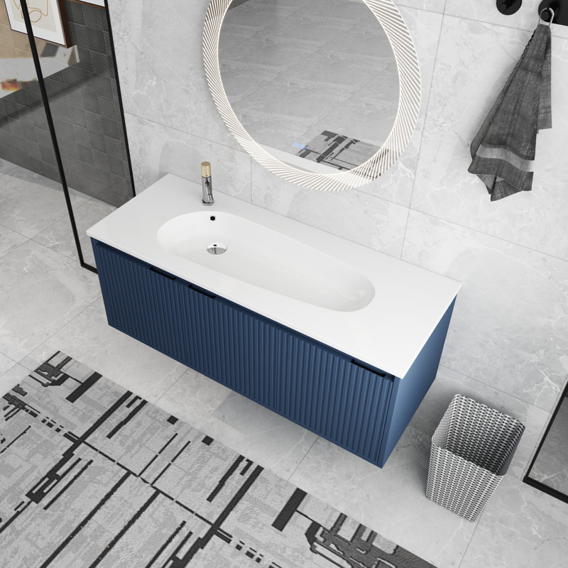 Latitude Run® Velka 47.65'' Wall Mounted Single Bathroom Vanity with ...