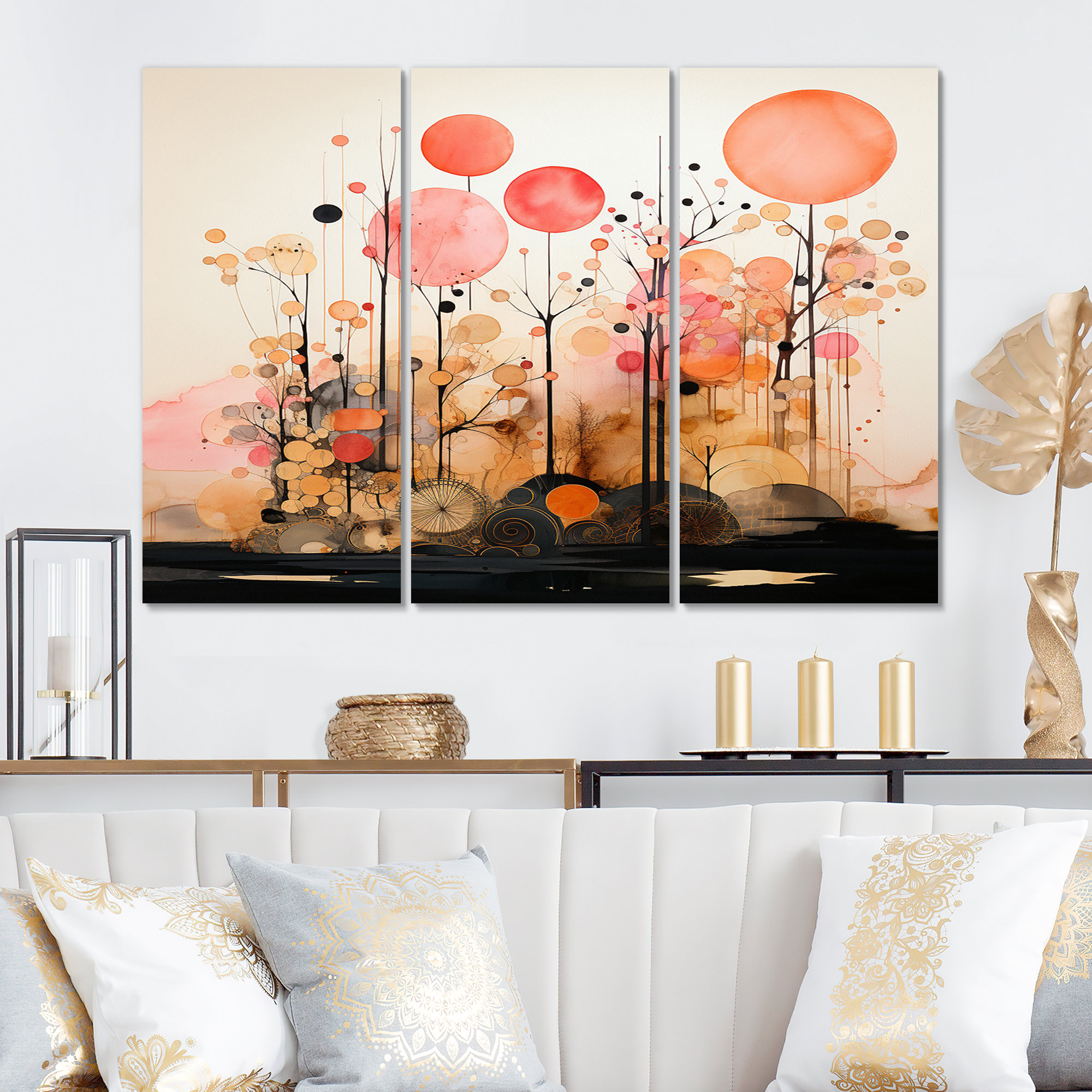 Red Barrel Studio Golden Hue Horizons Vintage Pink Gold IV - Modern ...