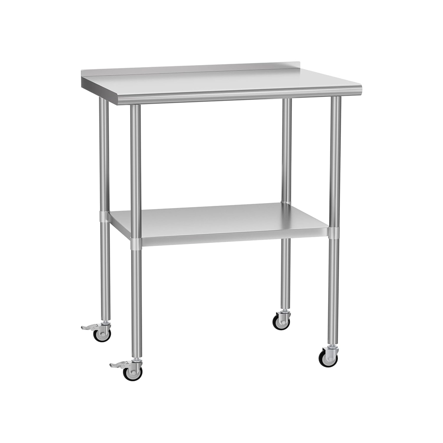 DAMALU Stainless Steel Table Metal Prep Table with wheels Adjustable ...