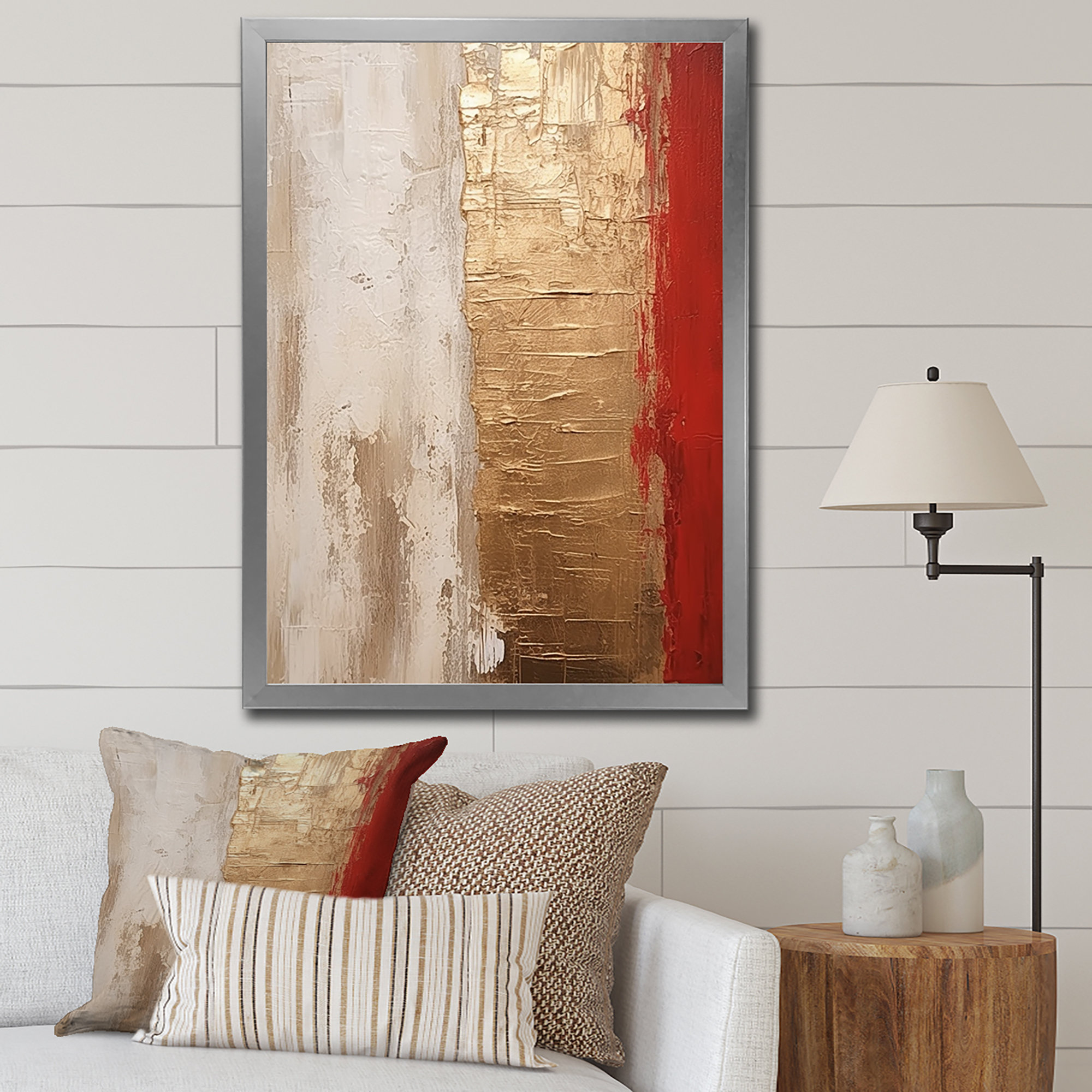 Wrought Studio Full Moon Redemption Abstract Gold And Red I - Abstract ...