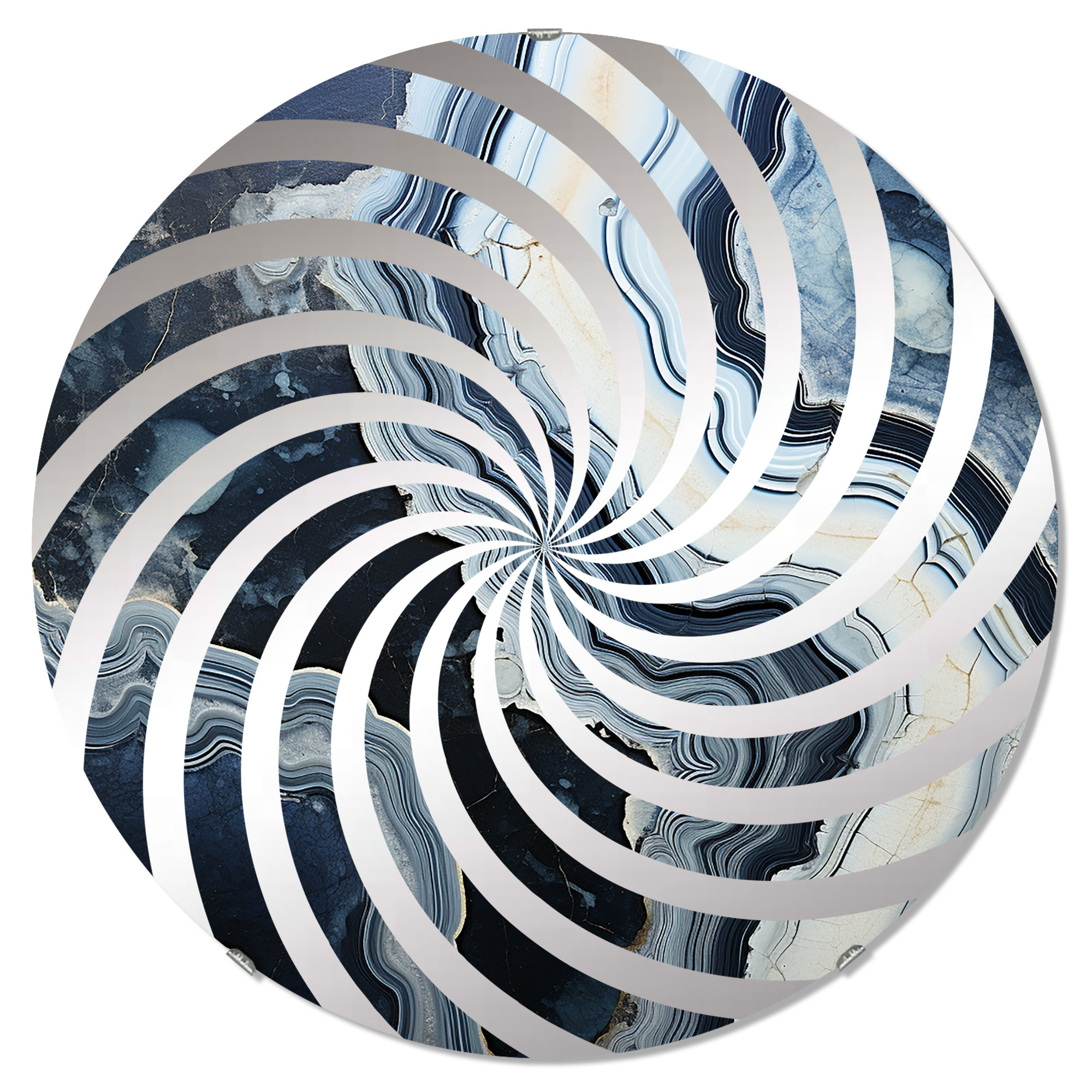 Design Art Blue Stone Geode Minimalism I - Vortex Decorative Mirror ...