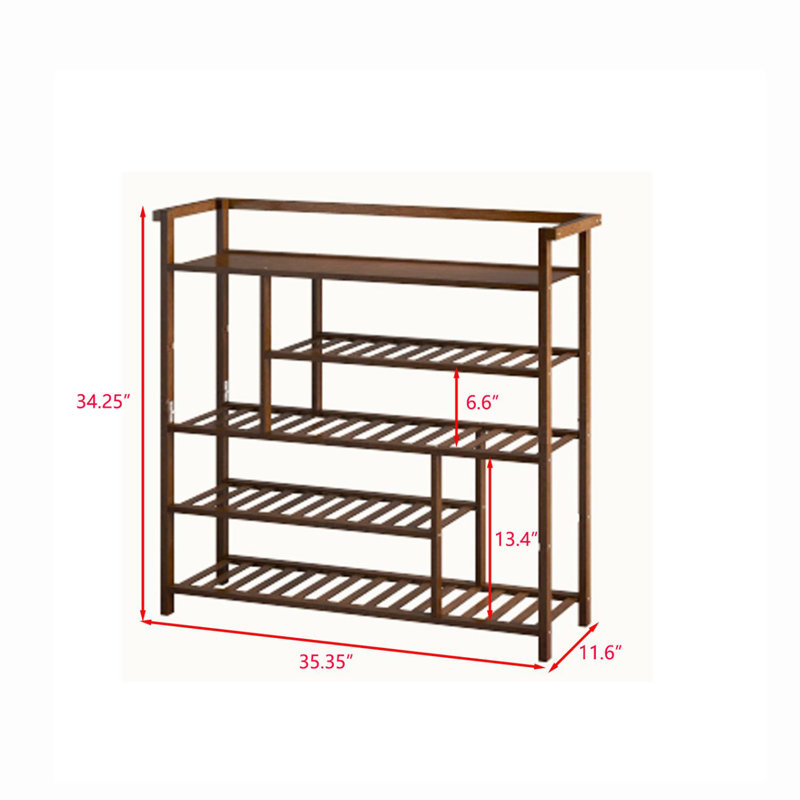 Corrigan Studio® 5-Tier Bamboo Stackable Shoe Shelf Small Shoes Rack ...