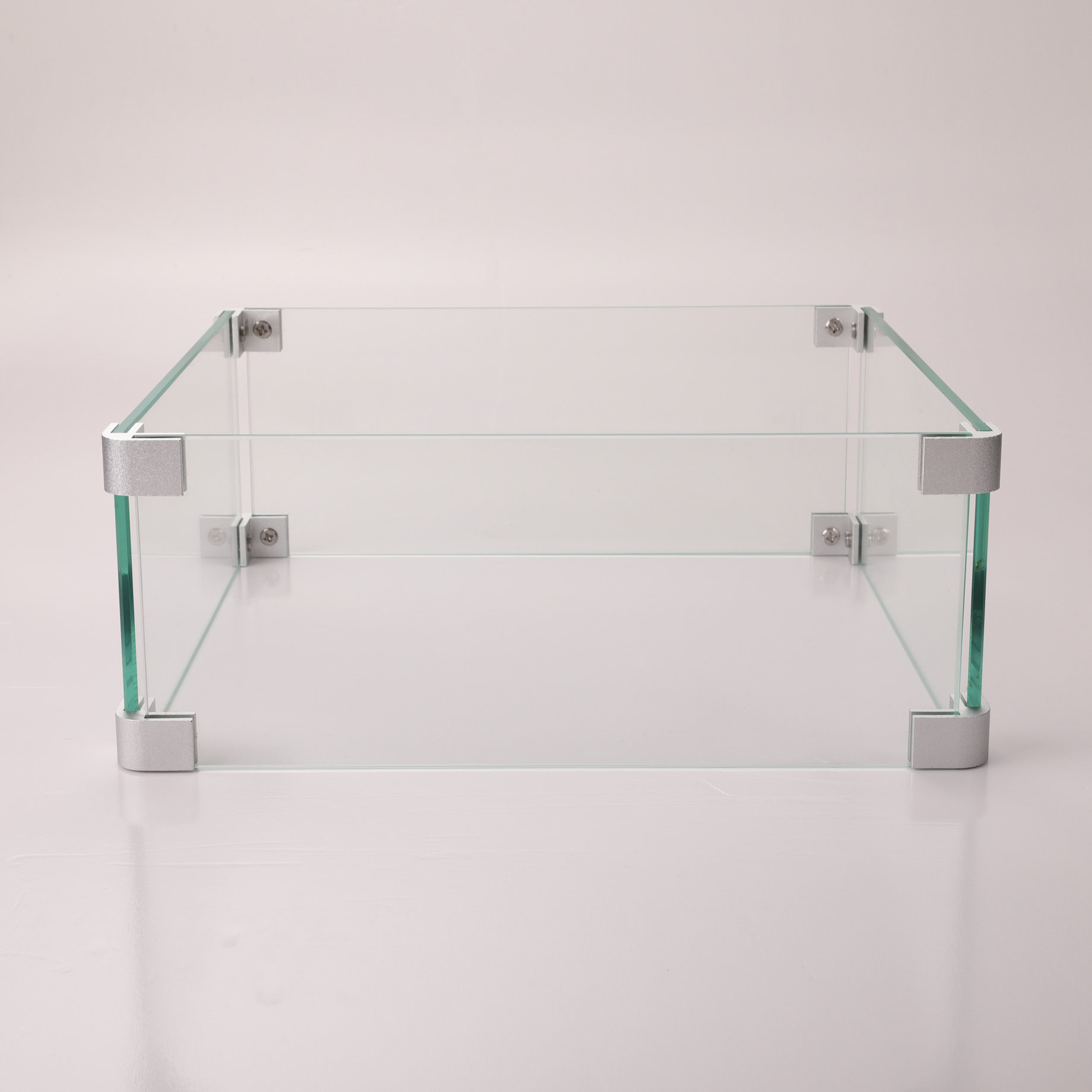 Ebern Designs 14.4In X 5.5In Transparent Square Fire Table Glass ...