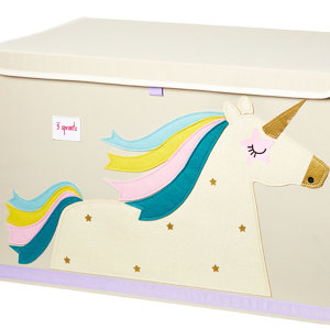 3 Sprouts - Toy Chest Storage Box for Kids Playroom, Unicorn | Wayfair