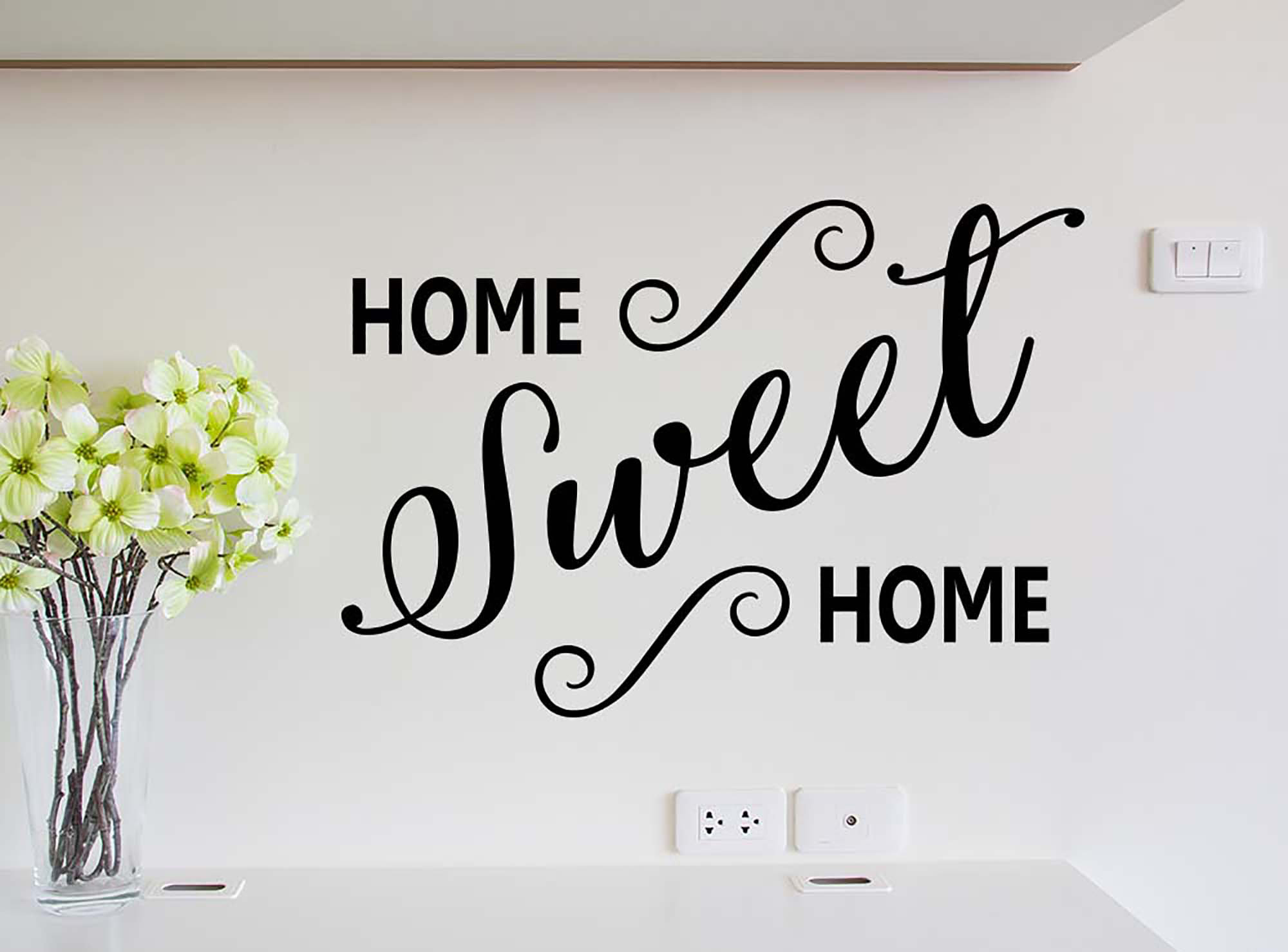 Trinx Home Sweet Home 23 X 16 Calligraphy Sticker Wall Decal Art Decor ...
