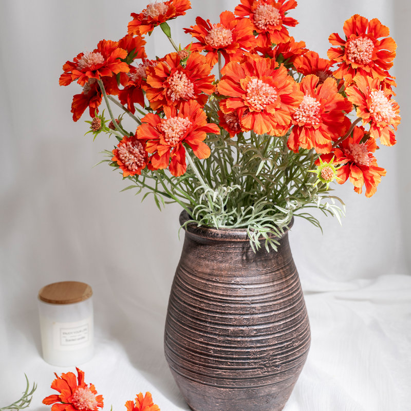 Dakota Fields Creamy White Silk Decorative Artificial Cornflower | Joss ...