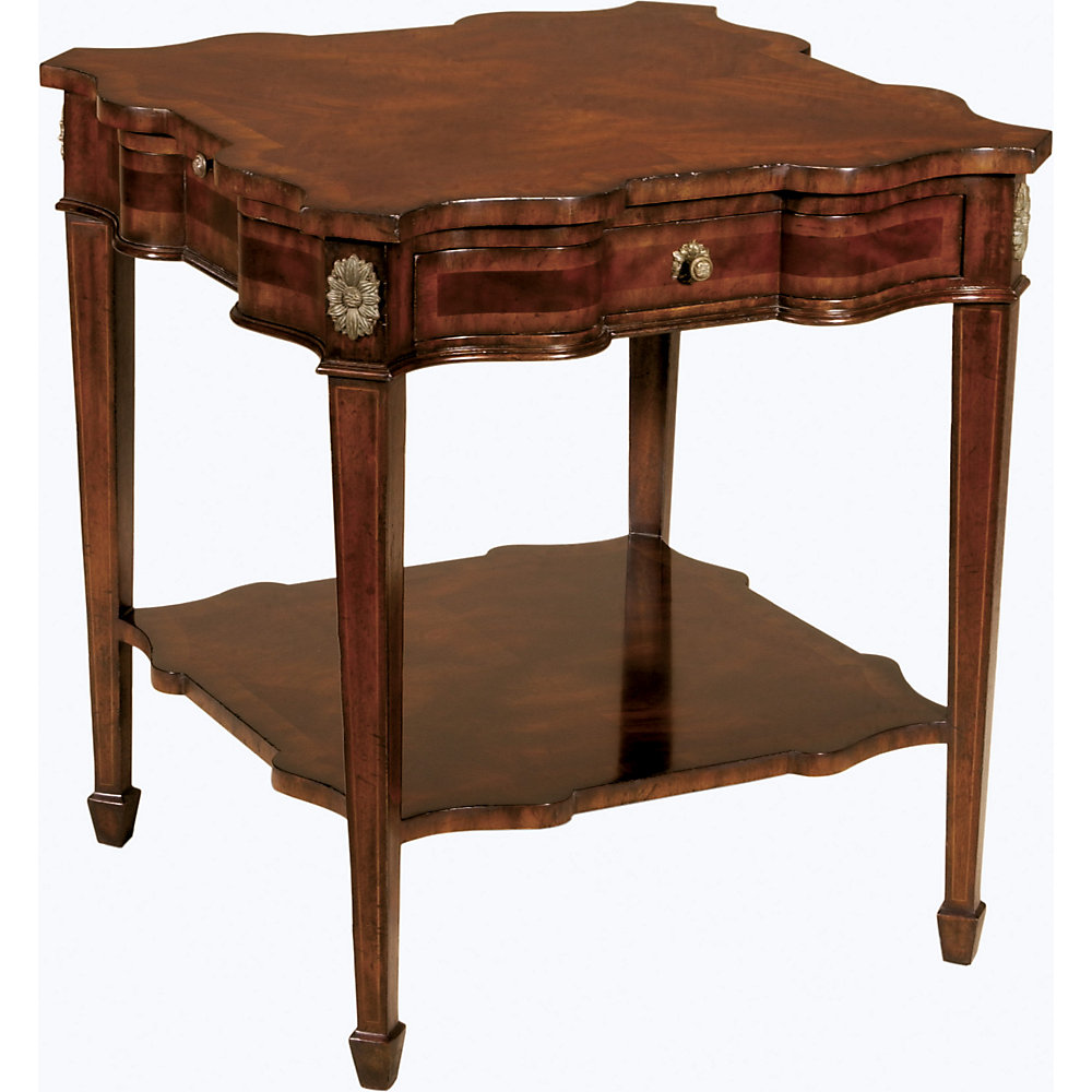 Maitland-Smith Mckinley Aged Regency Serpentine End Table with Storage ...