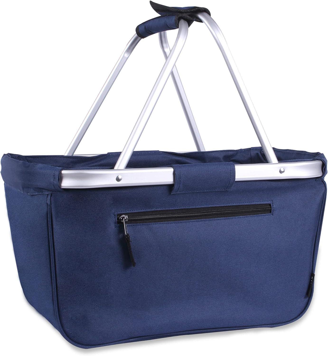Latitude Run® Picnic Basket, Collapsible Shopping Basket 24L Portable Grocery Basket With 2 ...