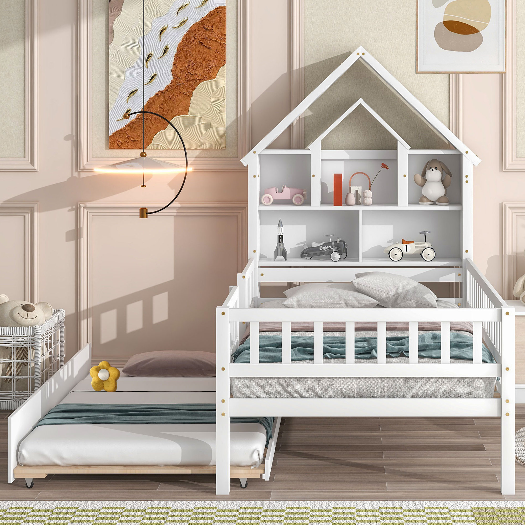 Harper Orchard Fultonville Twin Convertible Bed with Trundle | Wayfair