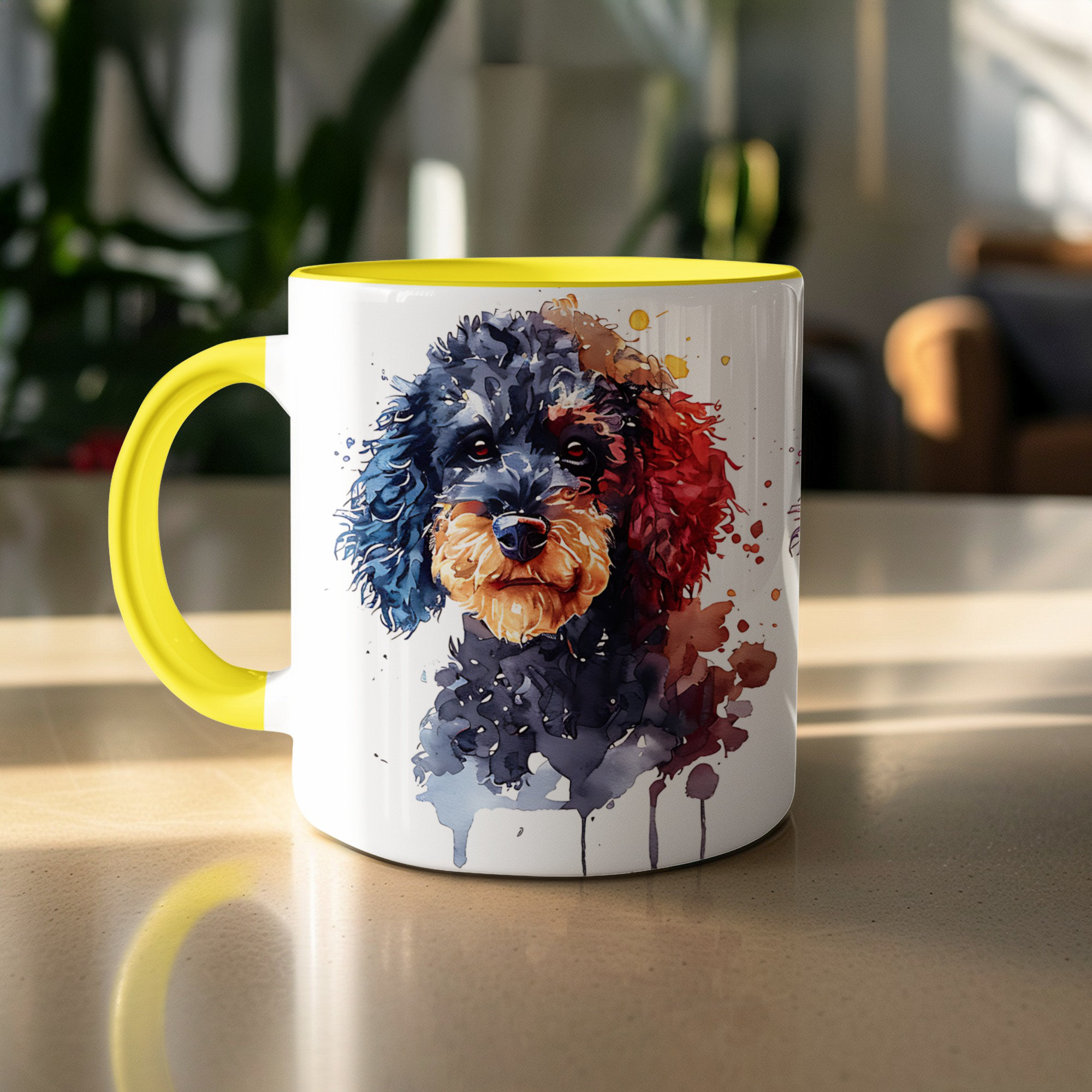 Fleur De Lis Living Set of 4 – Samoyed Dog Watercolor Design 11oz ...