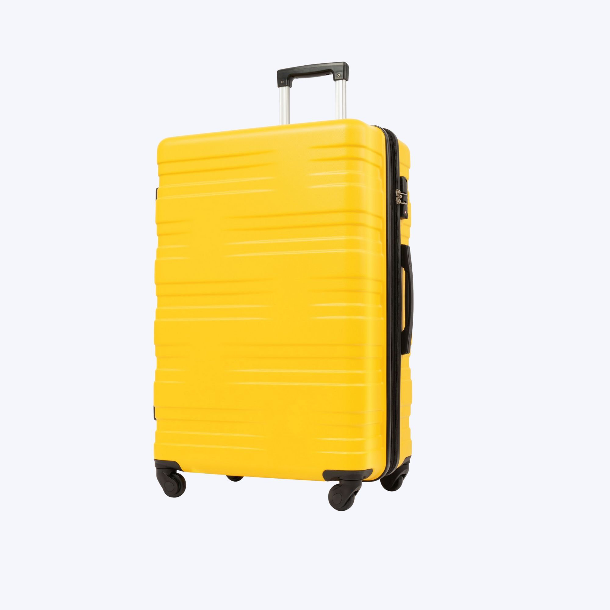 MANMAOHE Yellow ABS Expandable Luggage With TSA Lock, Vintage Carry-On ...