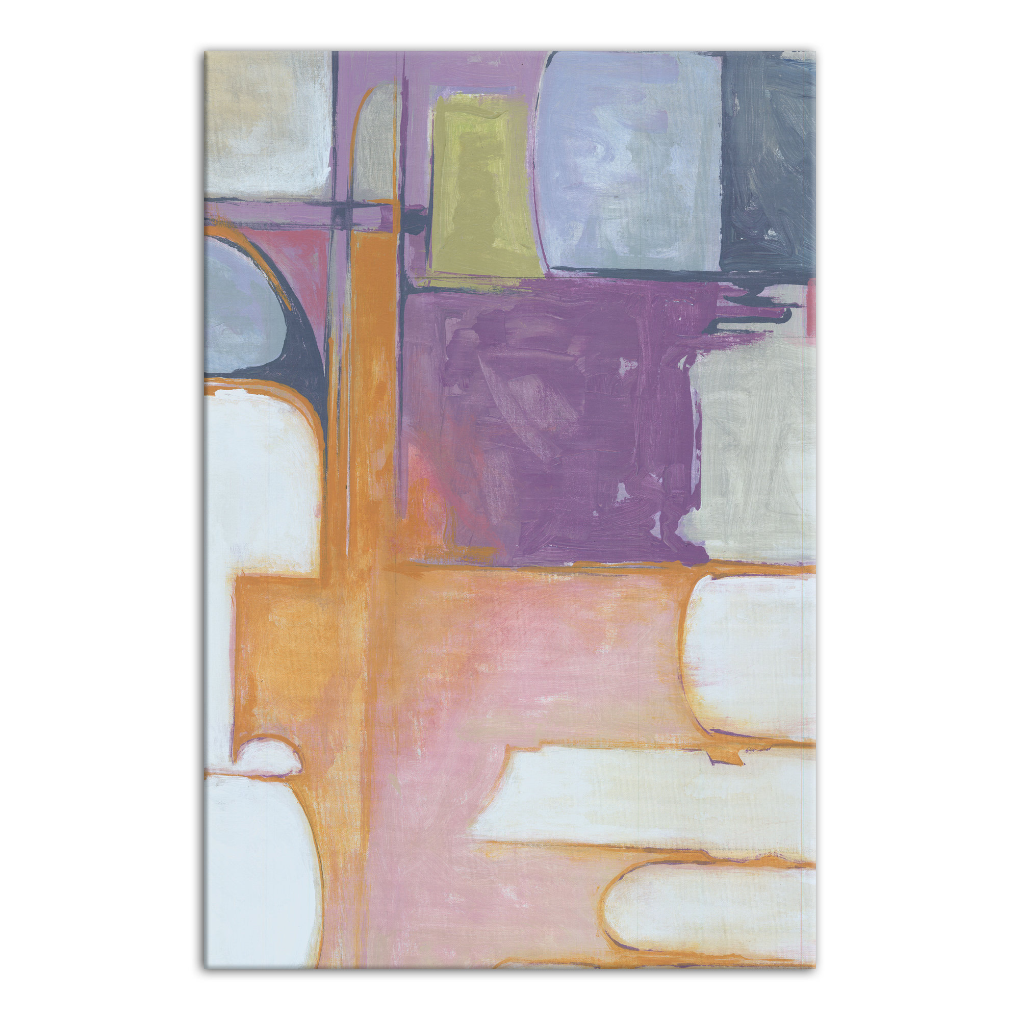 Wrought Studio™ Colorful Cool Blocks Print On Canvas | Wayfair