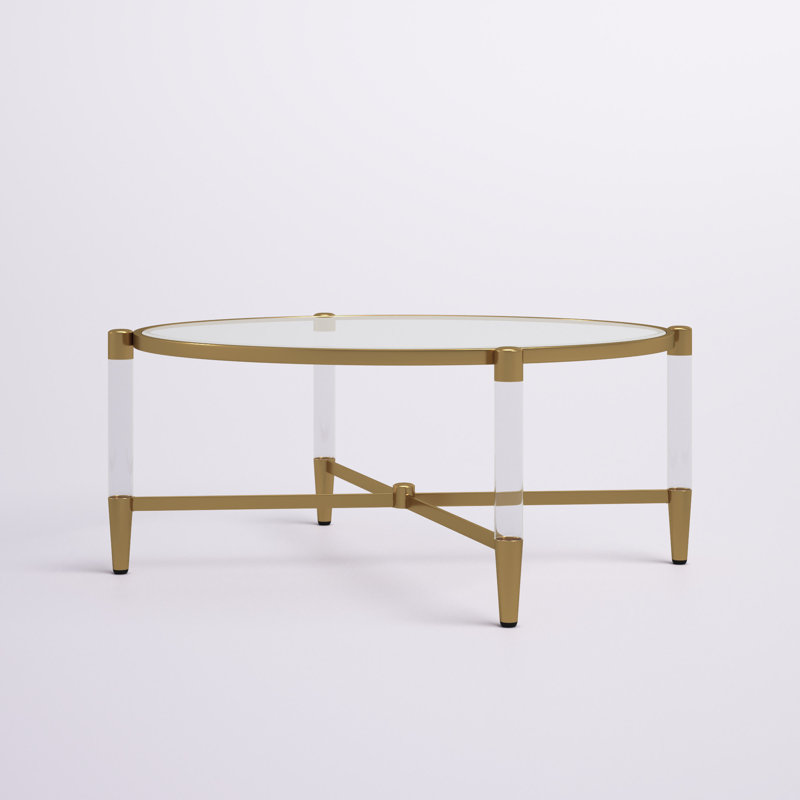 Etta Avenue™ Callie Round Tempered Glass Cocktail Table & Reviews | Wayfair