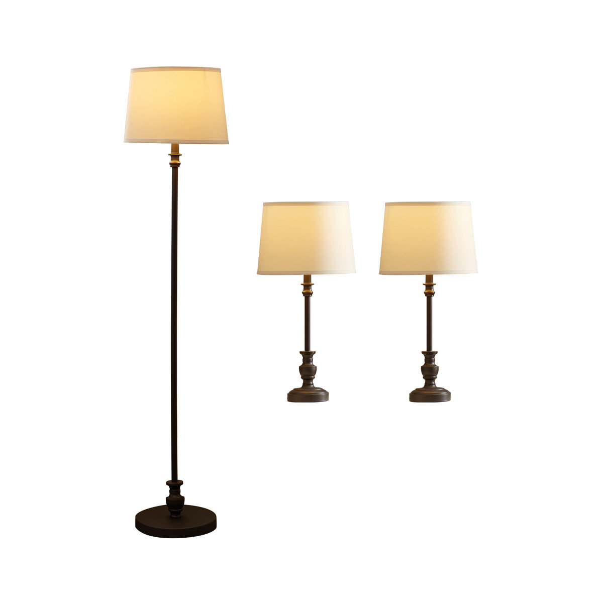 Charlton Home® Daytin 58'' LED Traditional Floor & Table Lamp Set | Wayfair