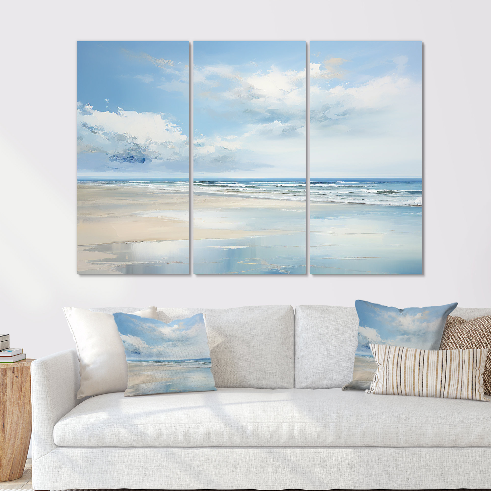 Design Art Coastal Beach Minimal Scenery II - Coastal Ocean Wall Decor ...