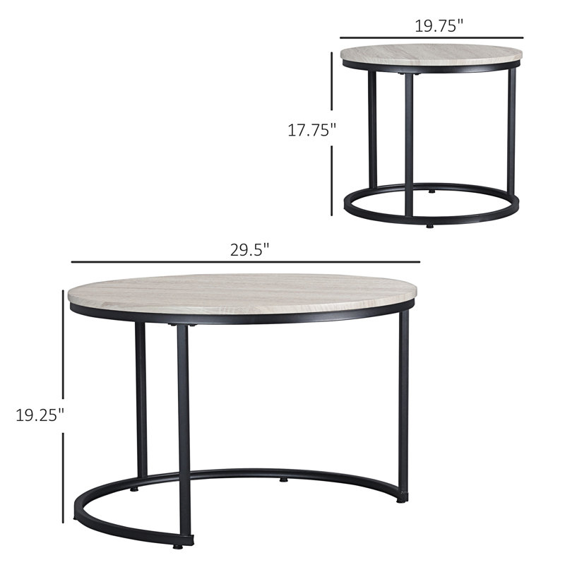 George Oliver Round Nesting Tables Set Of 2 | Wayfair