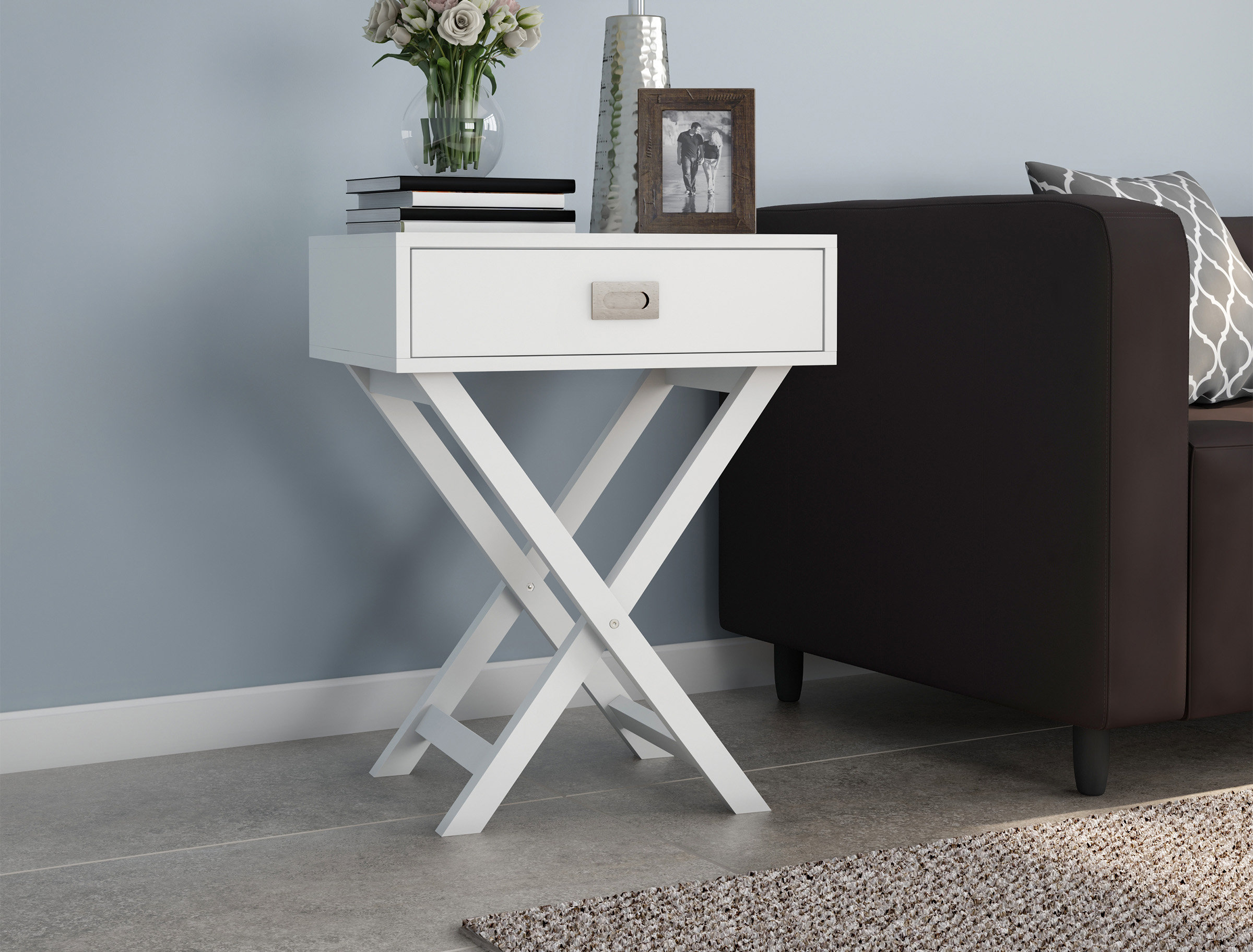 Brayden Studio Armonie End Table with Drawer- Modern Sofa Side Table ...