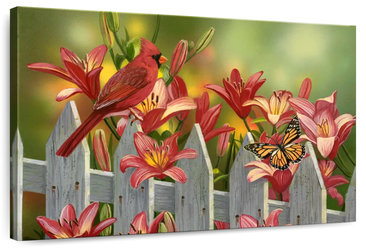 Elephant Stock Cardinal And Lilies | Wayfair