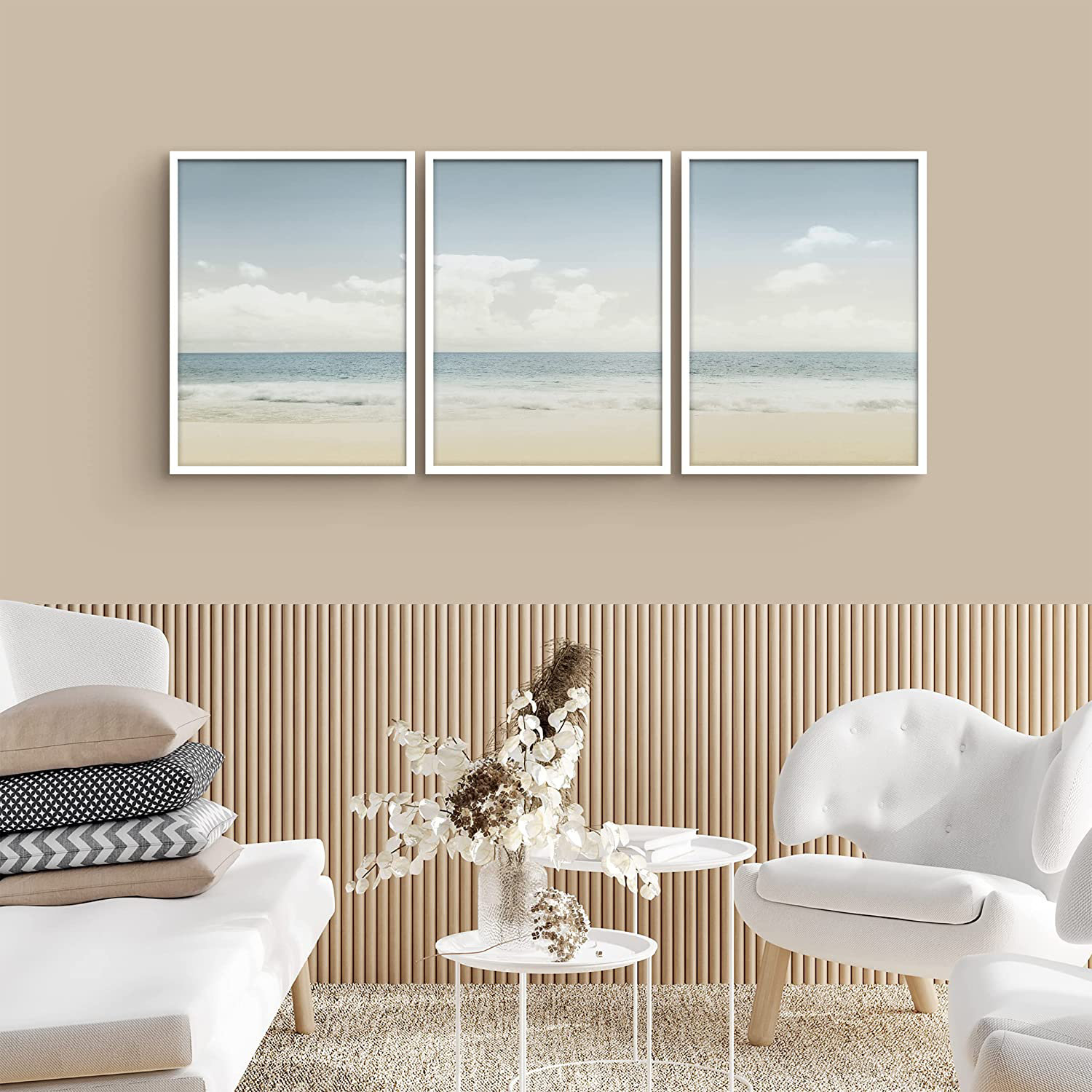 SIGNLEADER Framed Wall Art Collage Print Gallery Set Colorblocked Beach ...