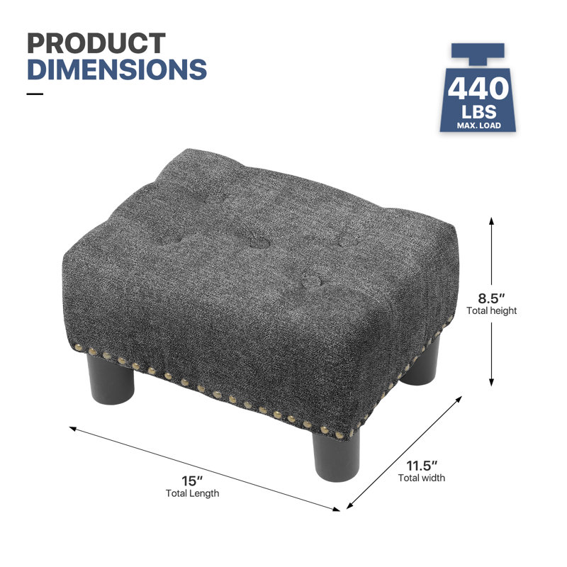 Winston Porter Dharmshila Upholstered Ottoman Bench, Button Tufted ...