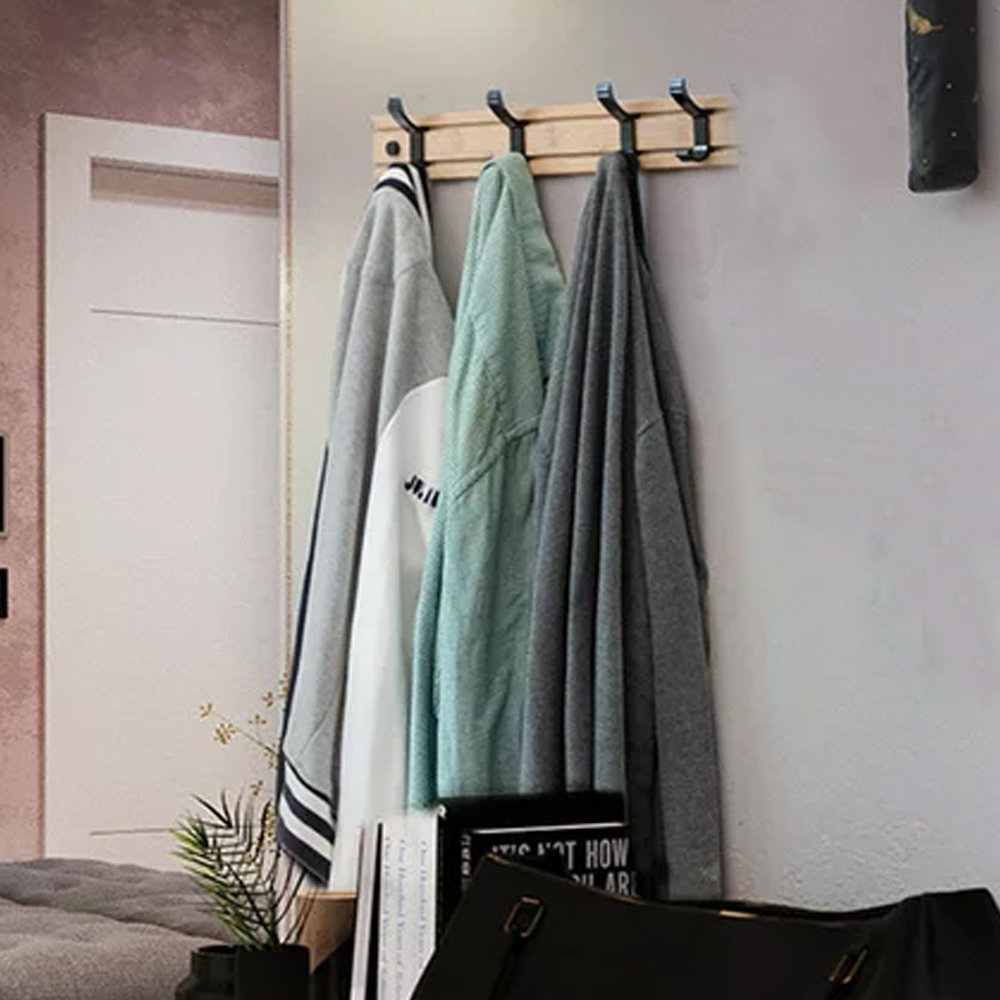 Winston Porter Kauly Solid Wood 4 - Hook Wall Mounted Coat Rack | Wayfair