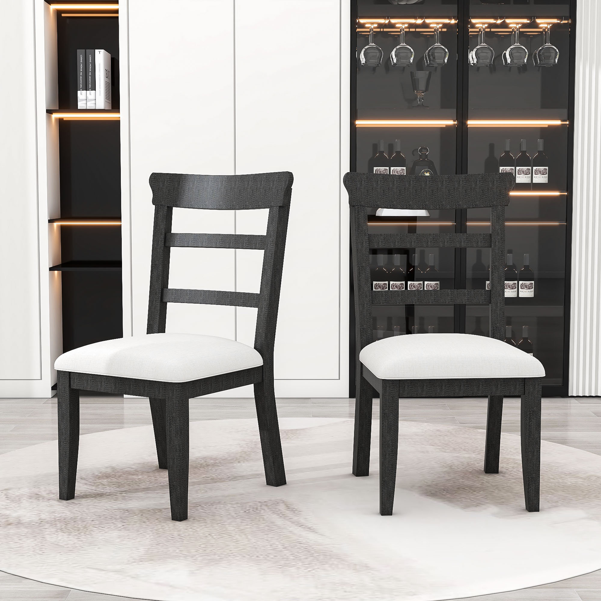 Latitude Run® Ishman Dining Chair Sets of 2, Upholstered Cushion Seat ...