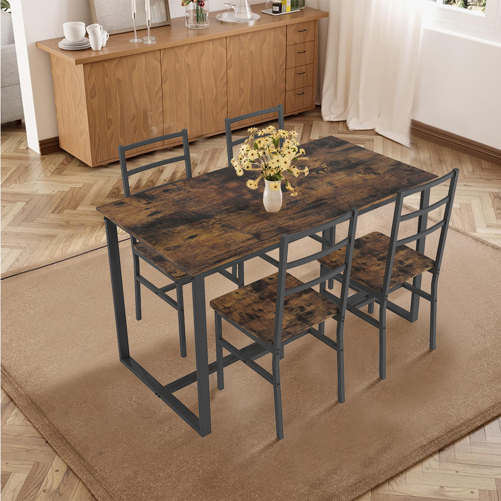 17 Stories Dristi Rectangular 47'' L x 23'' W Restaurant Dining Set ...