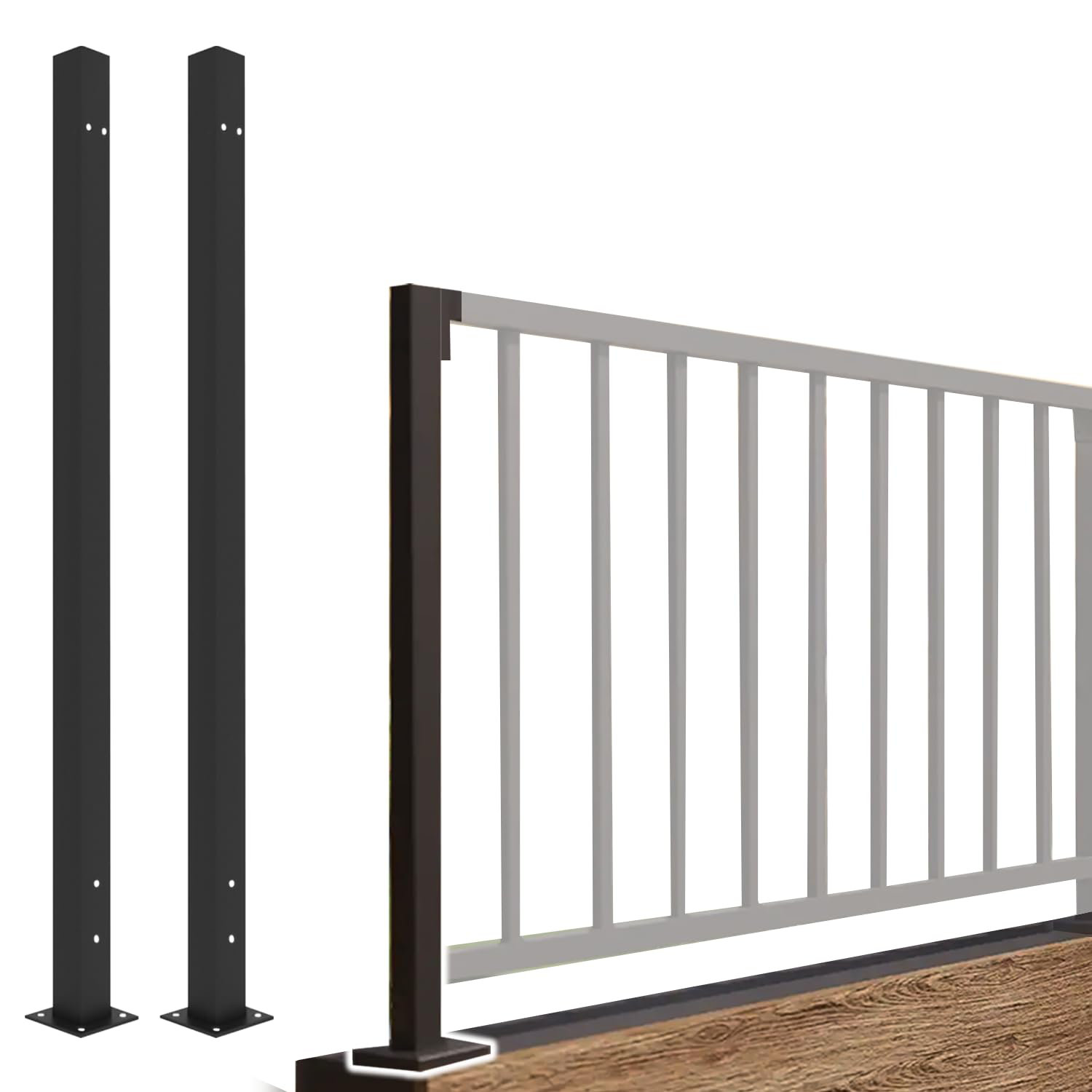 CR Home 2 Packs V3 (only) Contemporary Vertical Guard Rail End Post ...