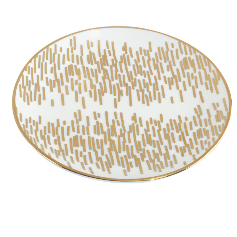 Certified International Gold Set of 6 Plated Canape Plates 6in asst ...