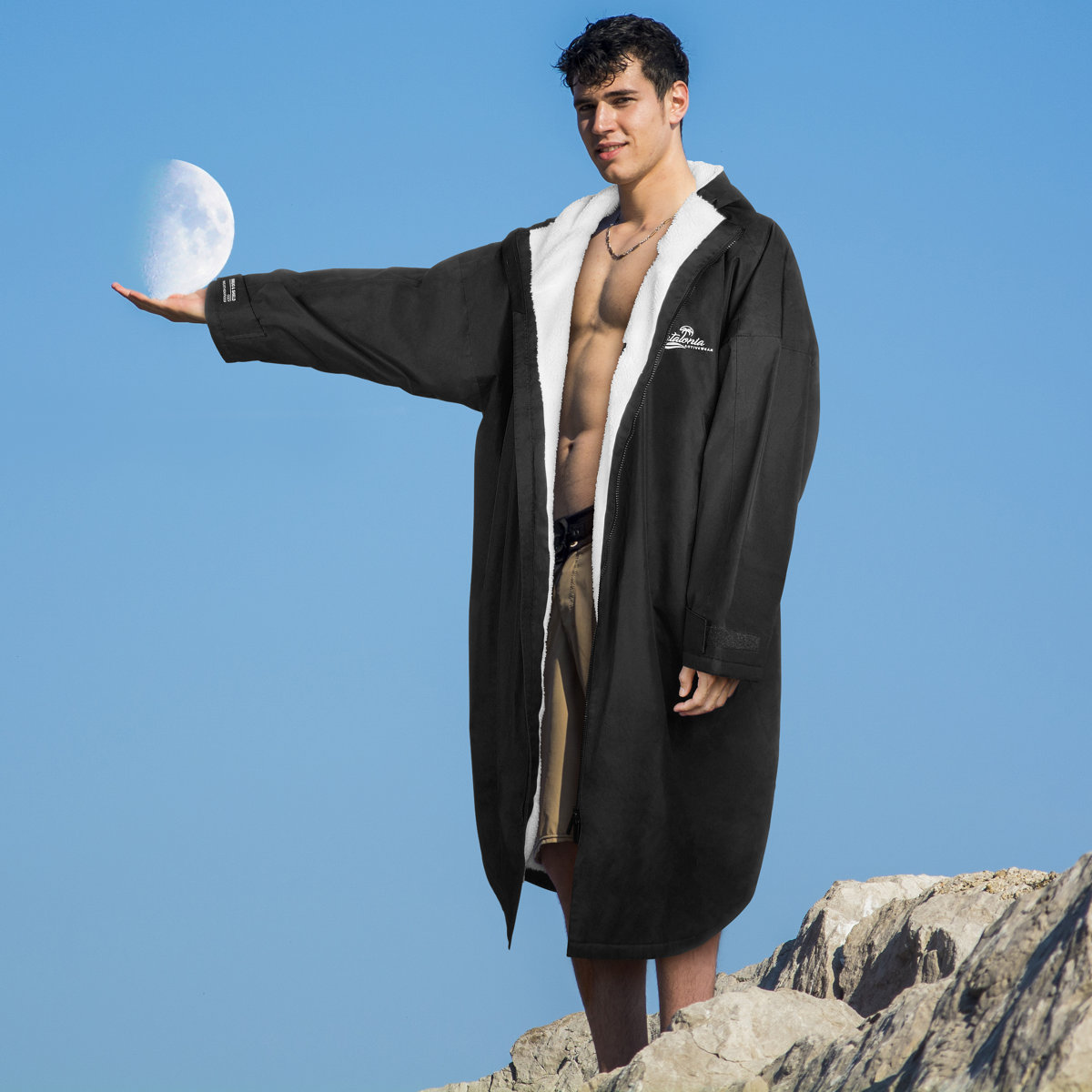 Catalonia Swim Parka, Waterproof Jacket, Warm Poncho Robe, Winter coat ...