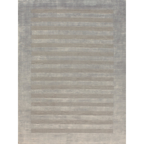 Exquisite Rugs Wide Stripe Hand Loomed Viscose Striped Rug | Wayfair