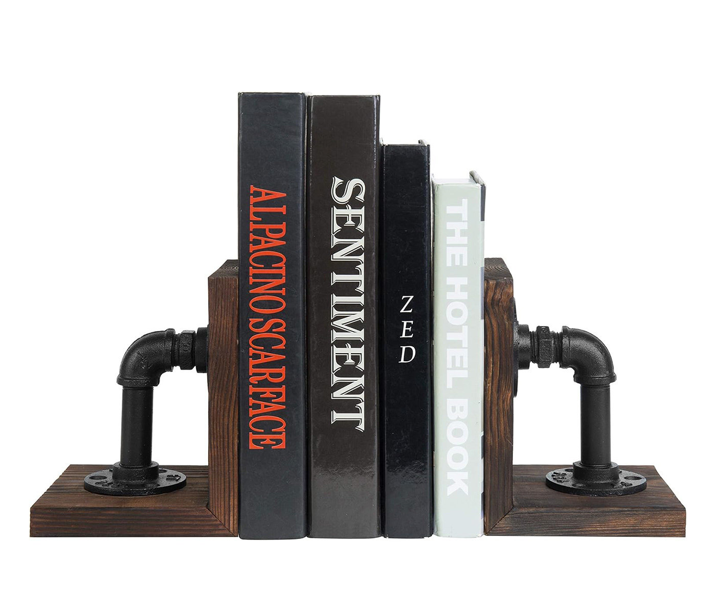 Williston Forge Decorative L Shaped Bookends With Realistic Metal Pipe ...