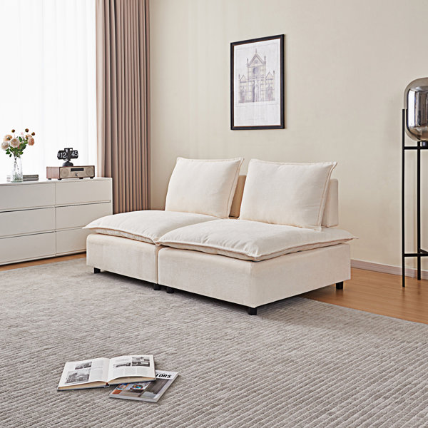 Latitude Run® Modern 2-Seater Armless Sofa Couch For Living Room,sofas ...