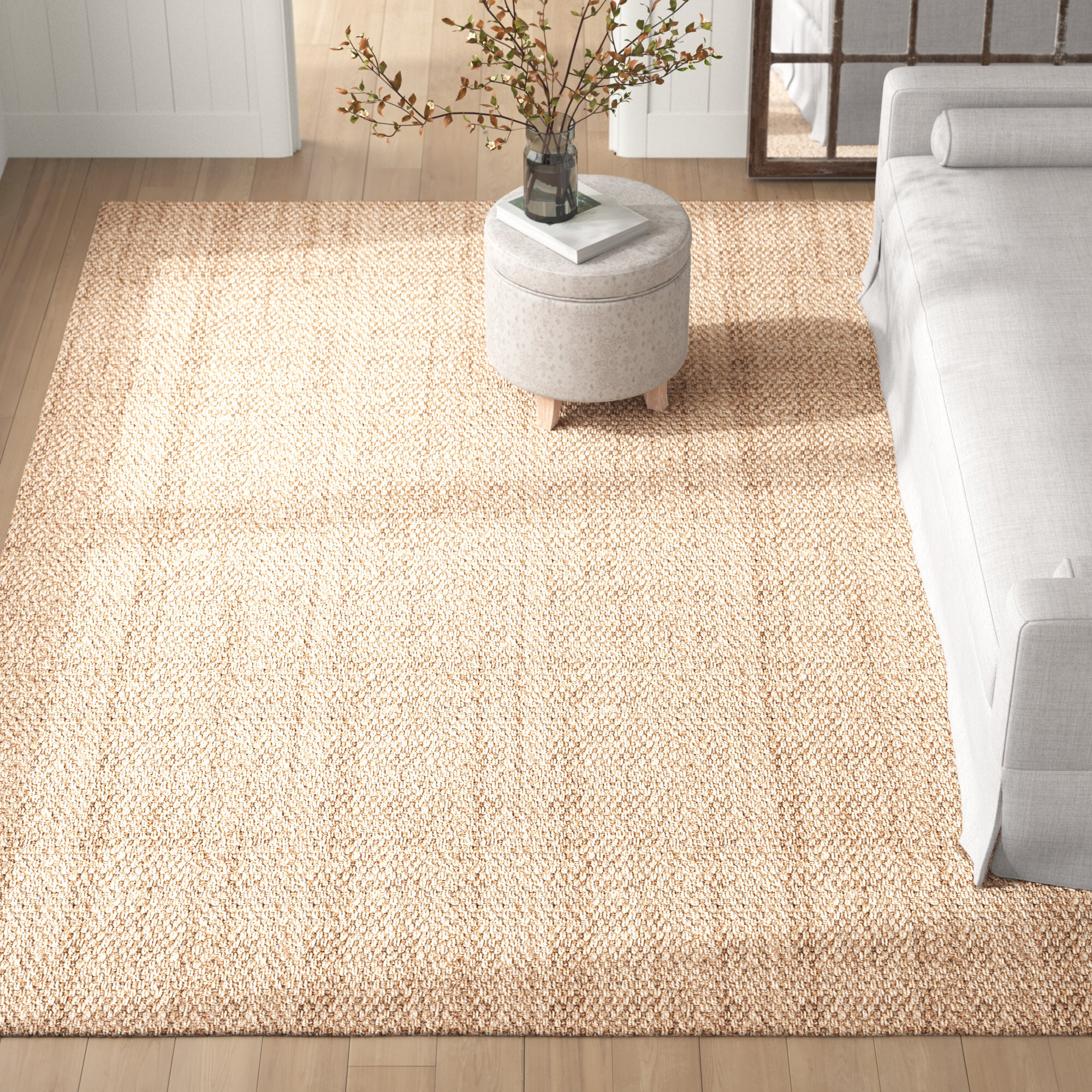 Highland Dunes Nenuphar Natural Fiber Hand Woven Jute Solid Color Rug ...