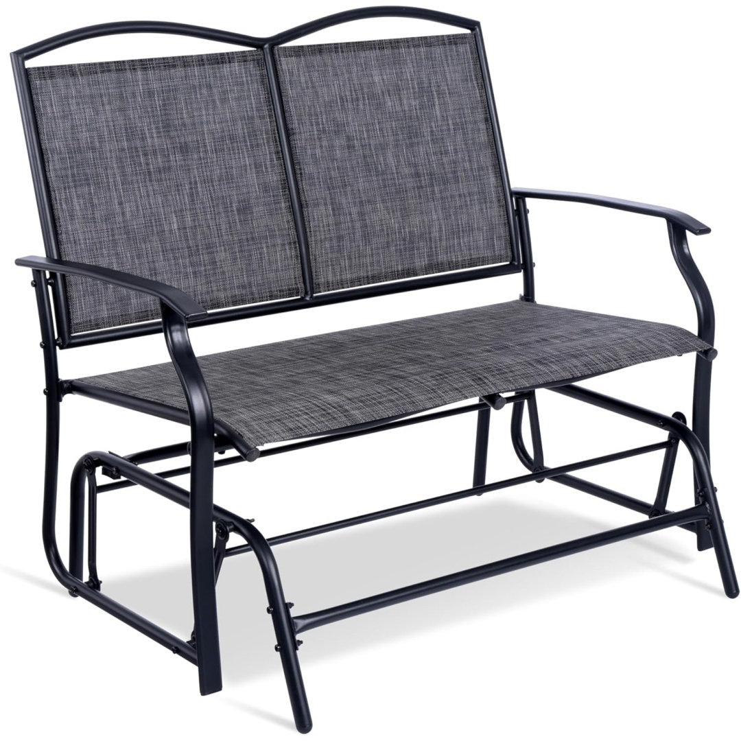 Pad Liquidators 2-Person Outdoor Glider Bench, Patio Double Swing Rocking Chair Loveseat W ...