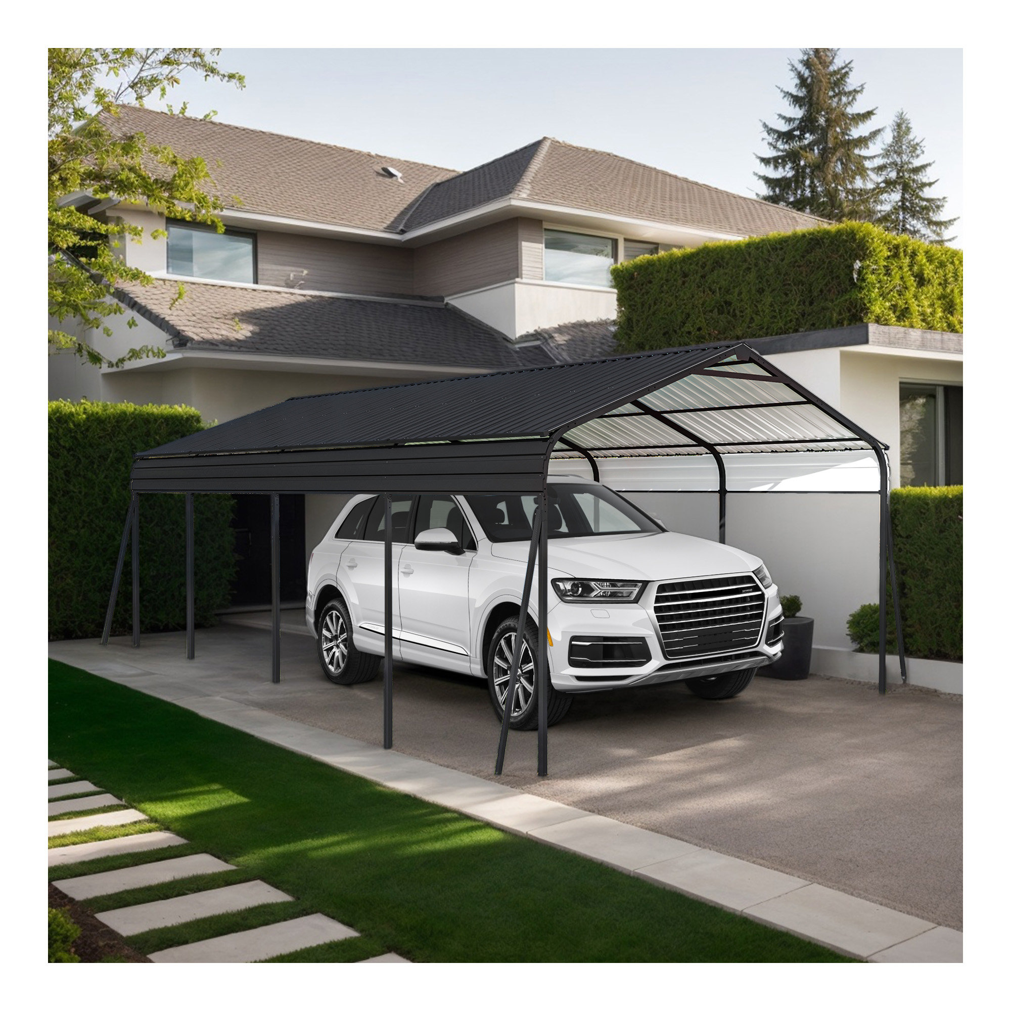 Taroo Clocks Metal Carport 12×20 Car Port, Outdoor Storage Heavy Duty ...