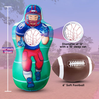 KOVOT Inflatable Football Target Set - Inflates to 5 Feet Tall! - Soft ...