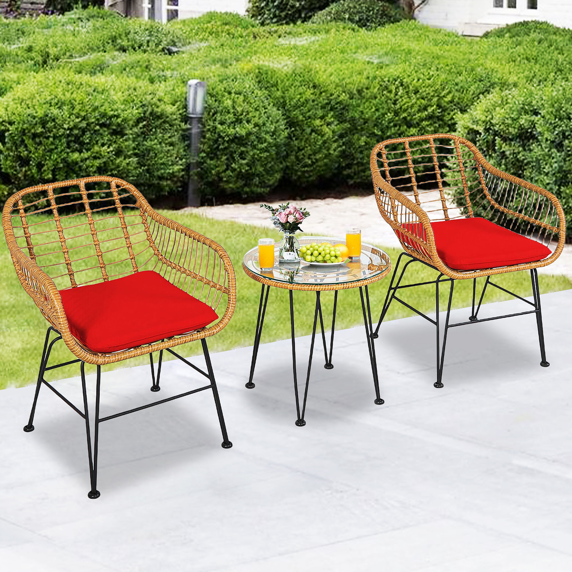 Corrigan Studio® Brookley 2 - Person Round Outdoor Dining Set with ...