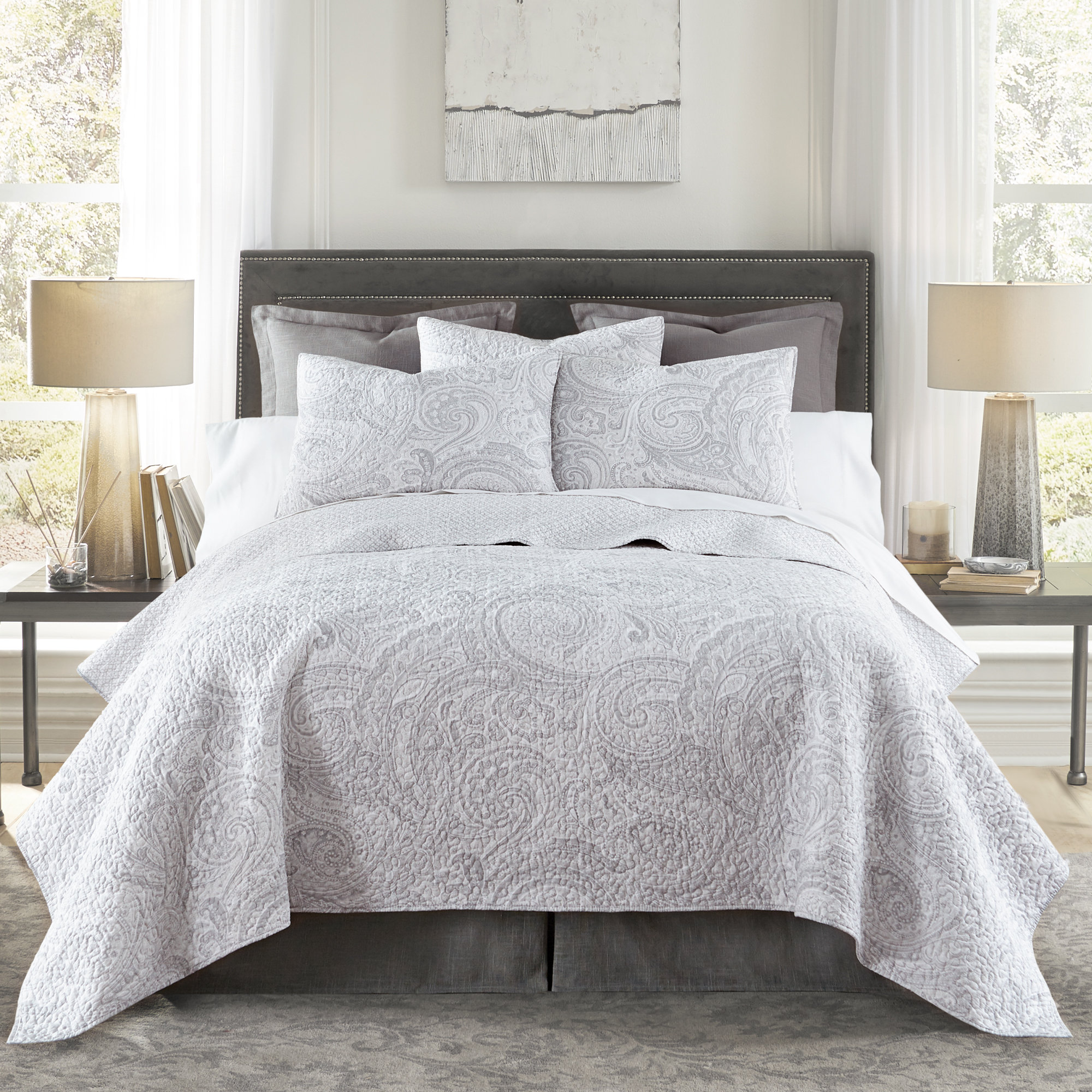 Levtex home Spruce Grey Quilt Set & Reviews | Wayfair