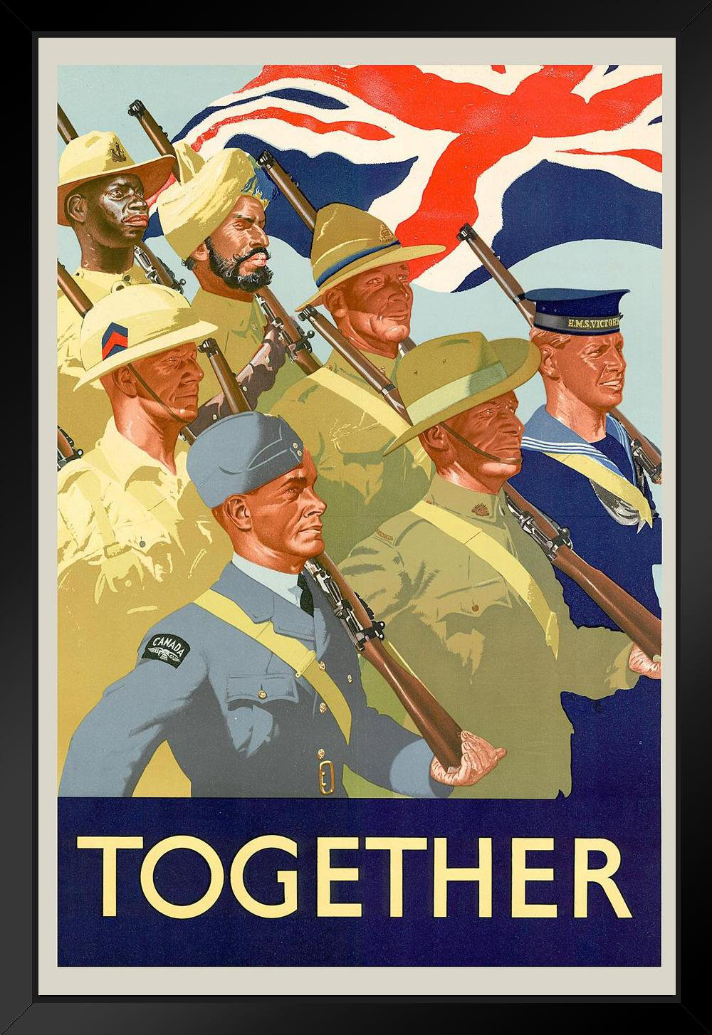 Trinx WPA War Propaganda Together Seven Servicemen British Colonies And ...