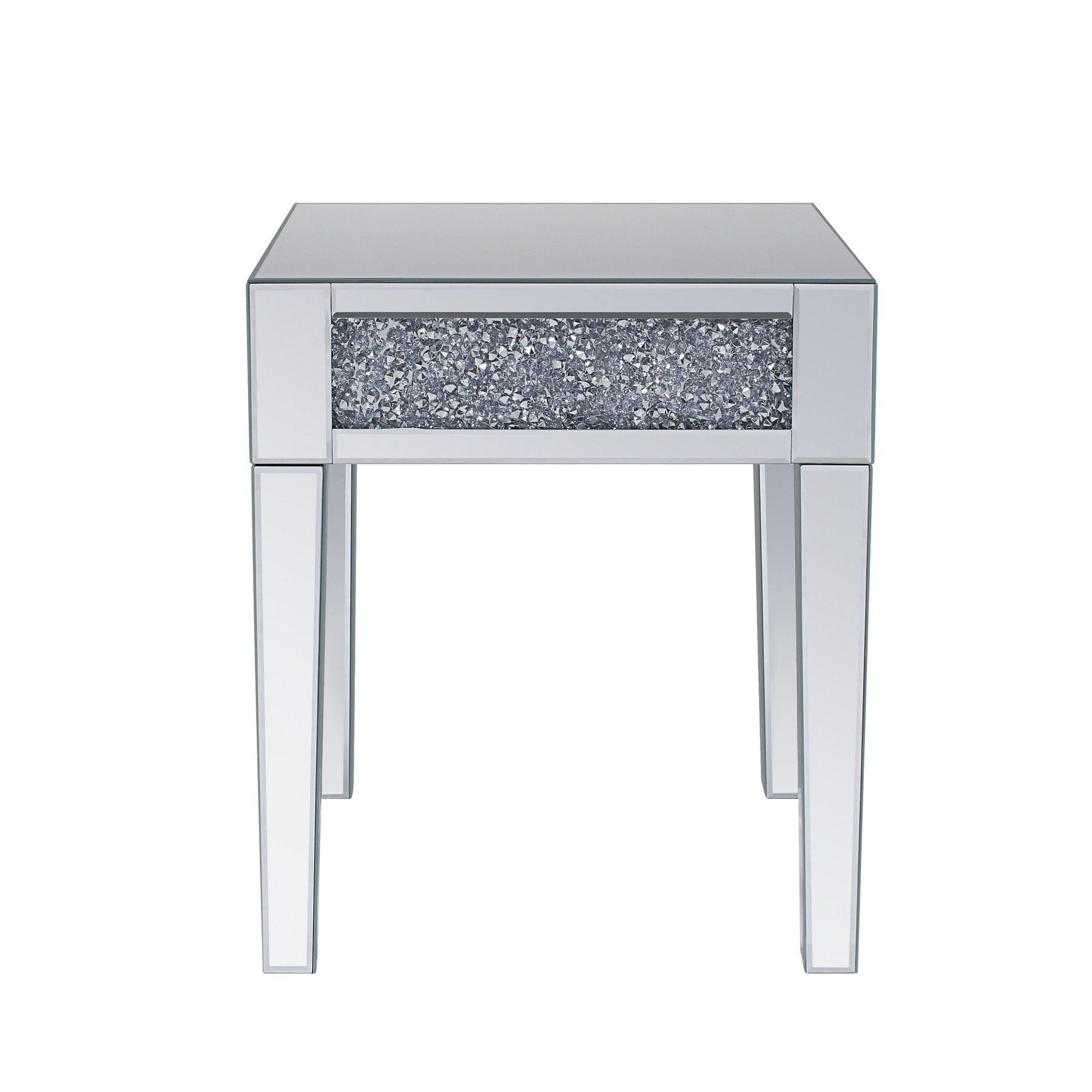 Mercer41 Mirrored & Faux Diamonds End Table | Wayfair